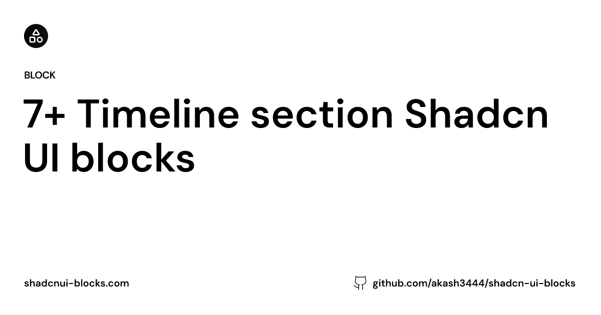 7+ Timeline section Shadcn UI blocks